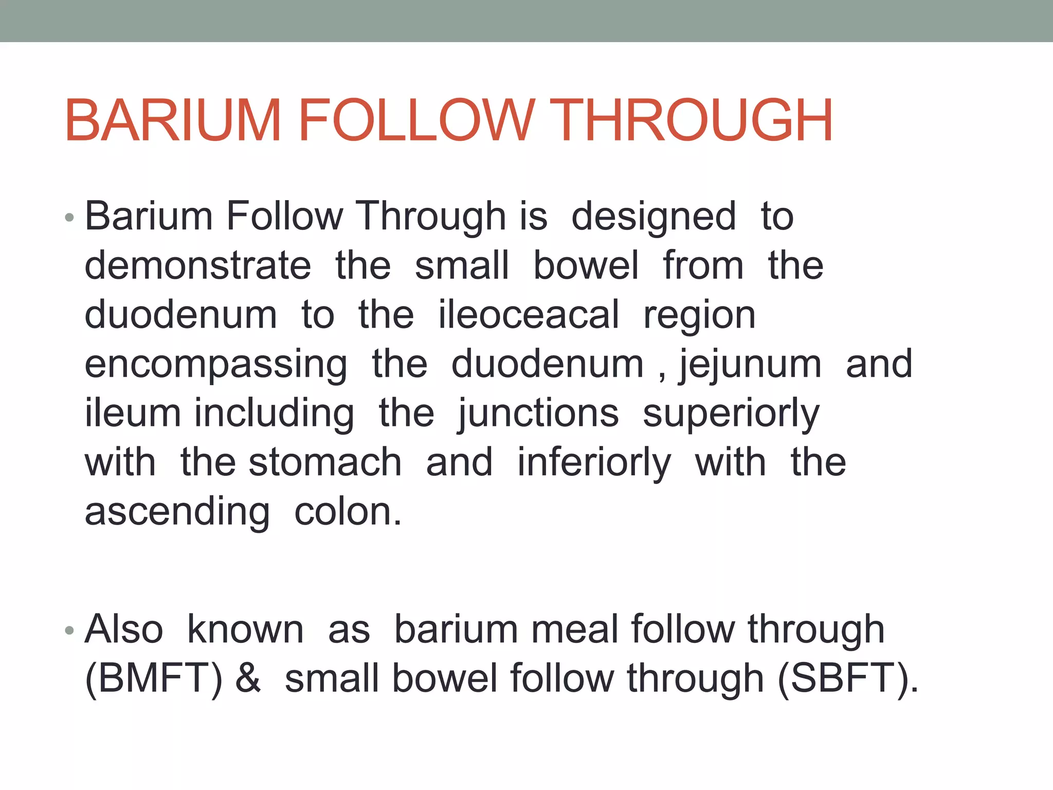 barium studies in gi pathologies | PPTX