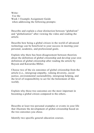 Importance of Becoming a Global CitizenPrepareP.docx