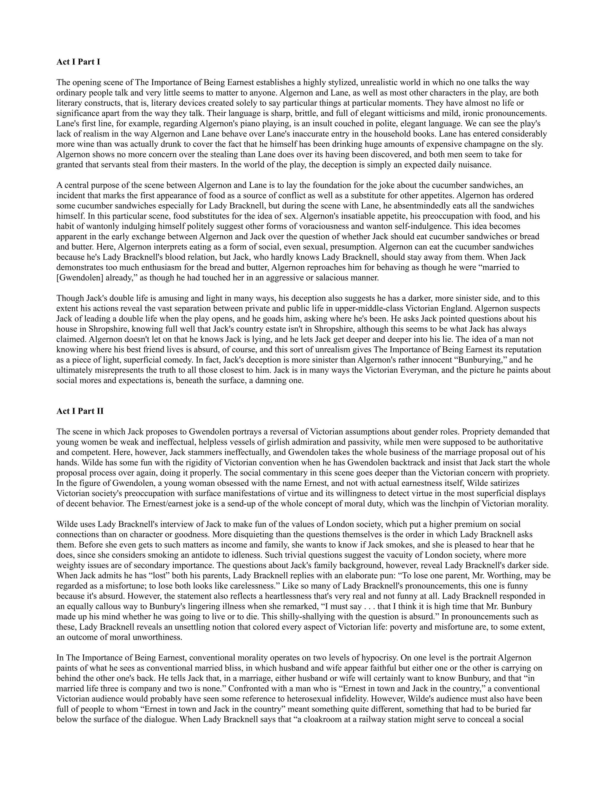 Importance Of Being Earnest | ODT