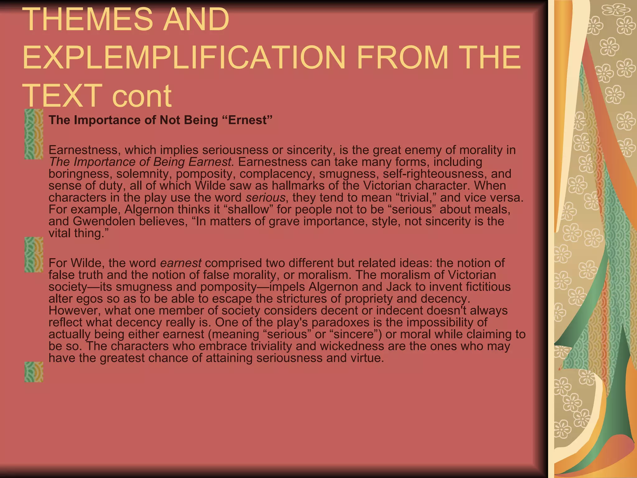 Importance of being earnest | PPT