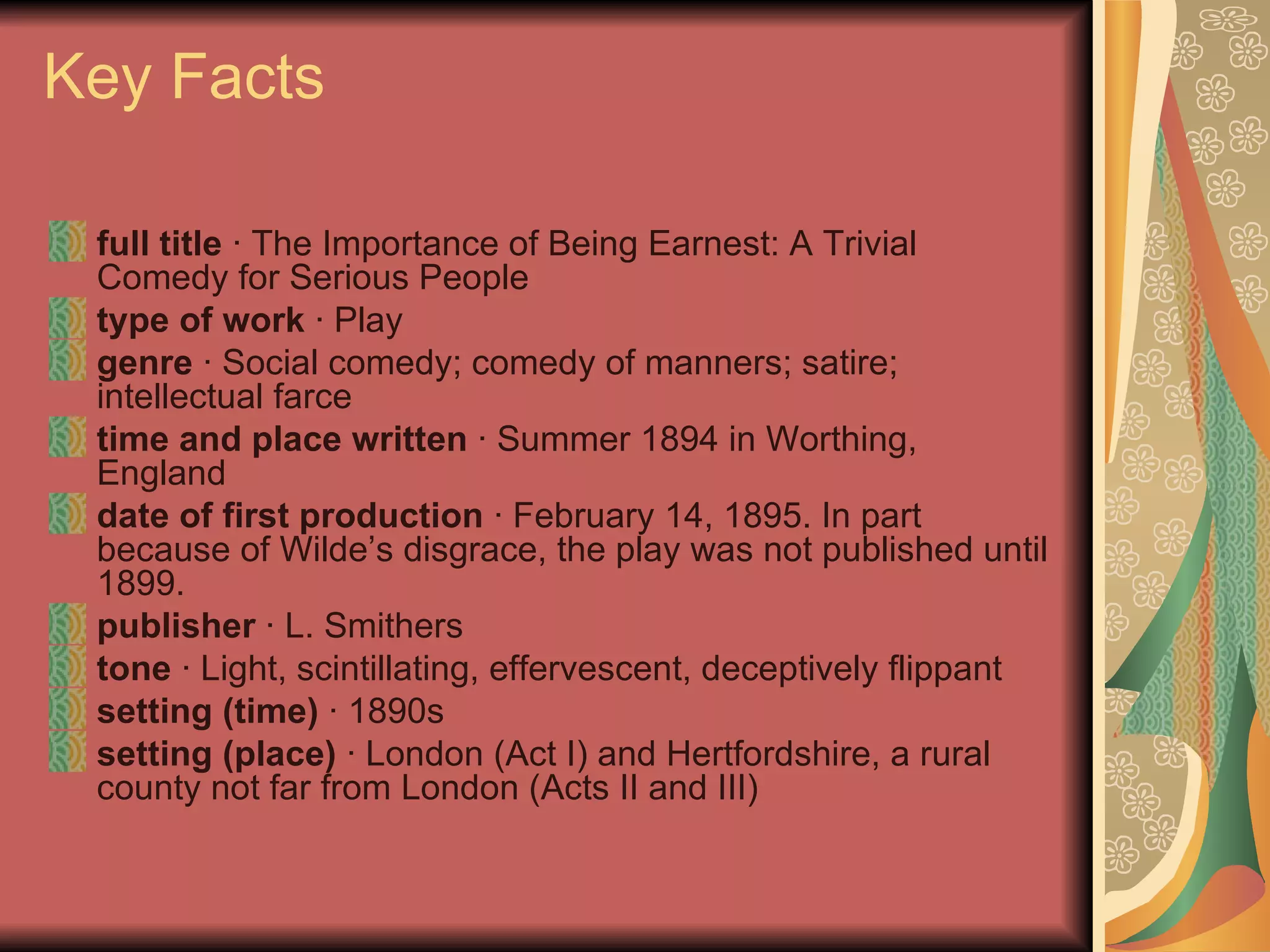 Importance of being earnest | PPT