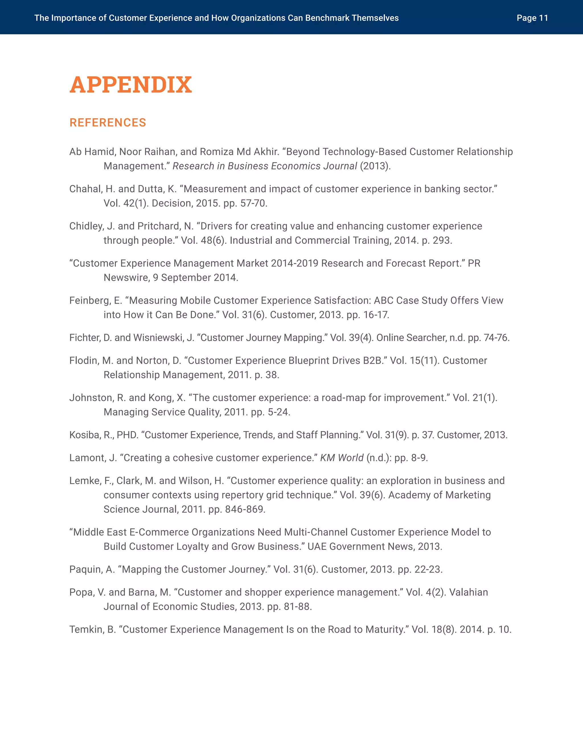 Benchmarking the Customer Experience | PDF