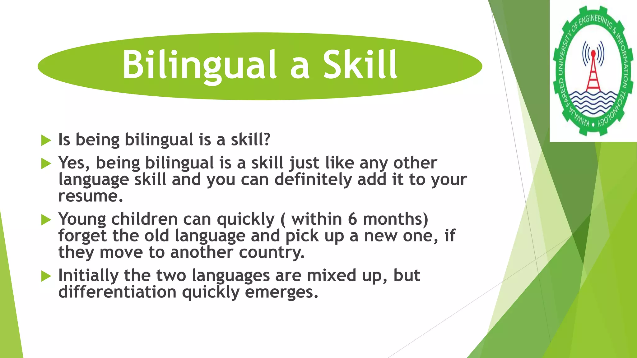 Importance of bilingualism | PPTX