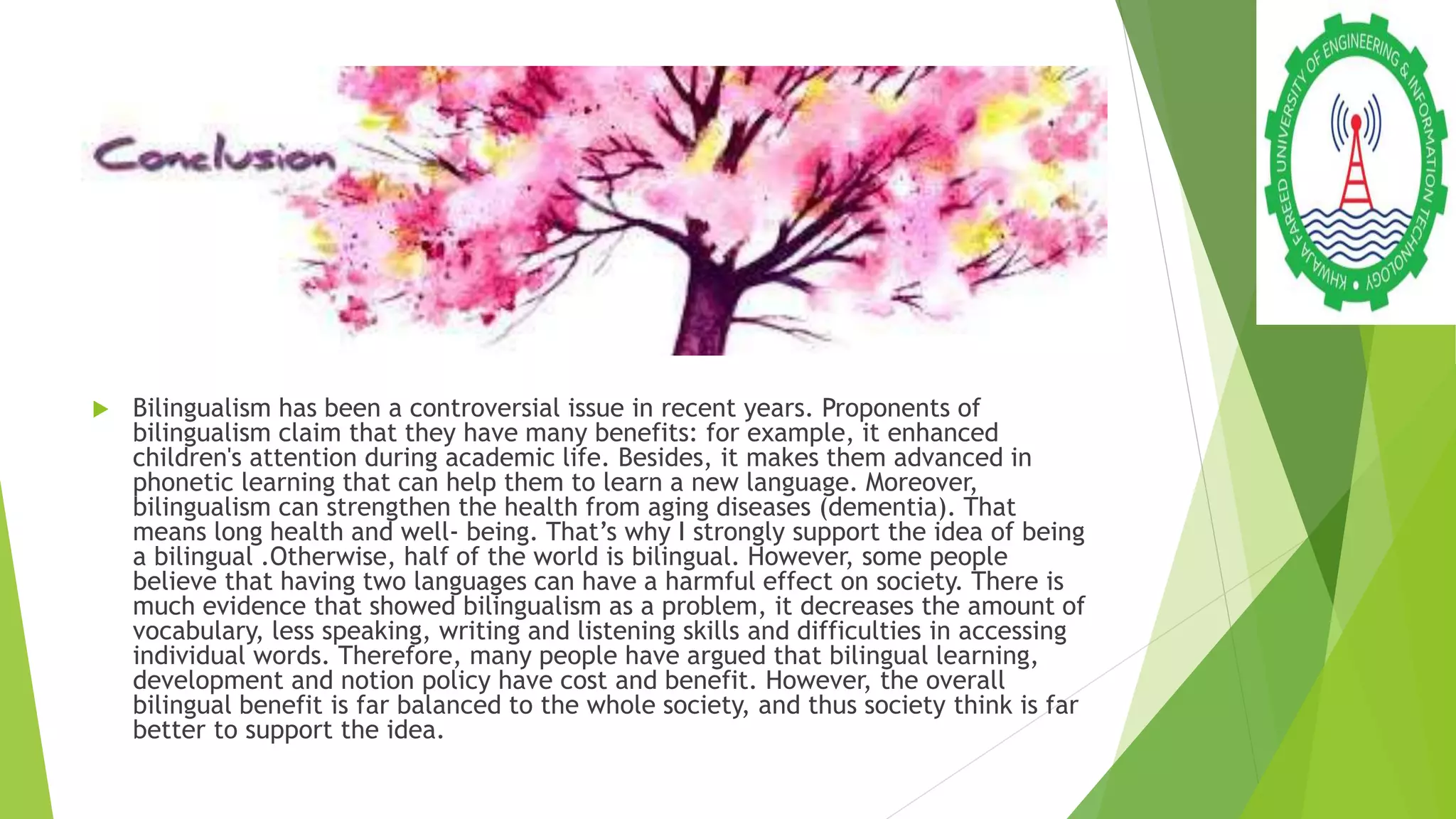 Importance of bilingualism | PPTX