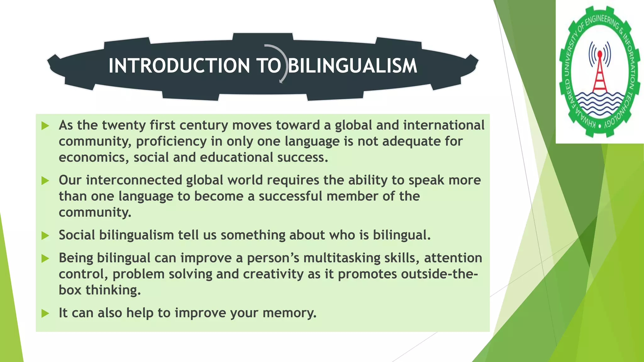 Importance of bilingualism | PPTX