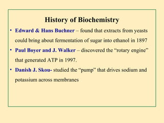 Importance of Biochemistry Final | PPT