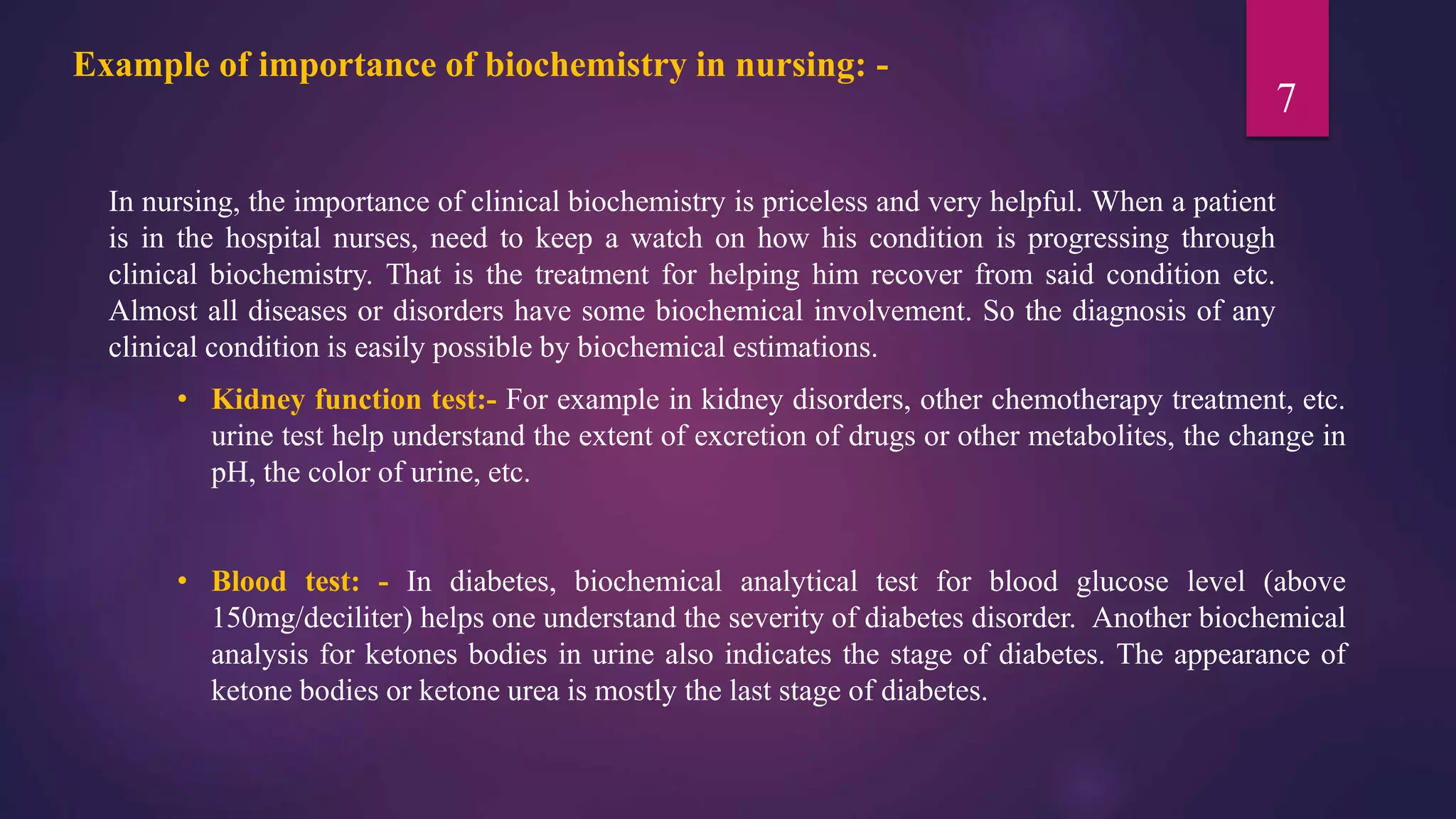 Importance of biochemistry in nursing | PPTX