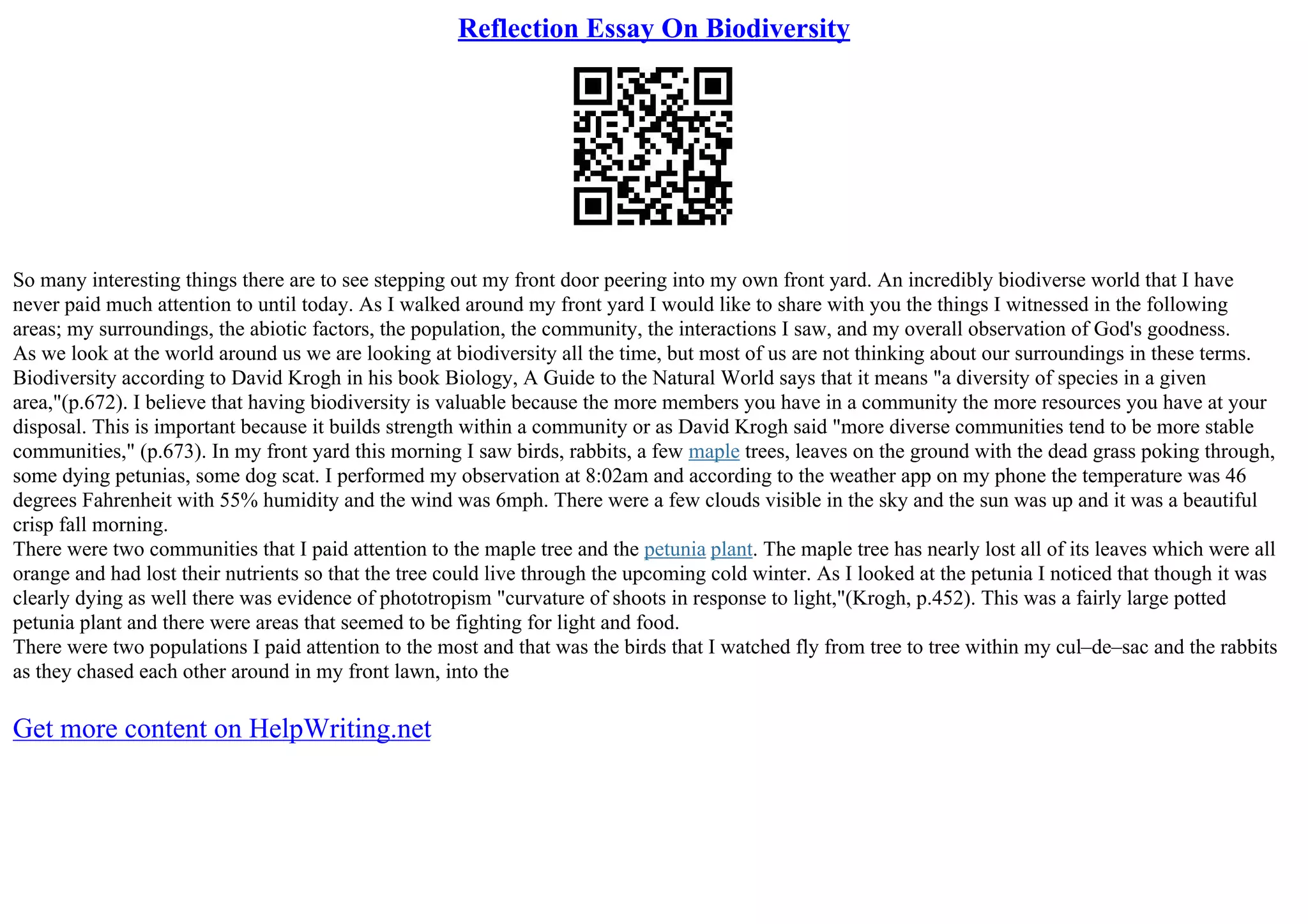 Importance Of Biodiversity Conservation | PDF