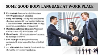 Importance of body language at workplace | PPT