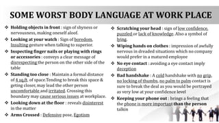 Bad Body Language In The Workplace