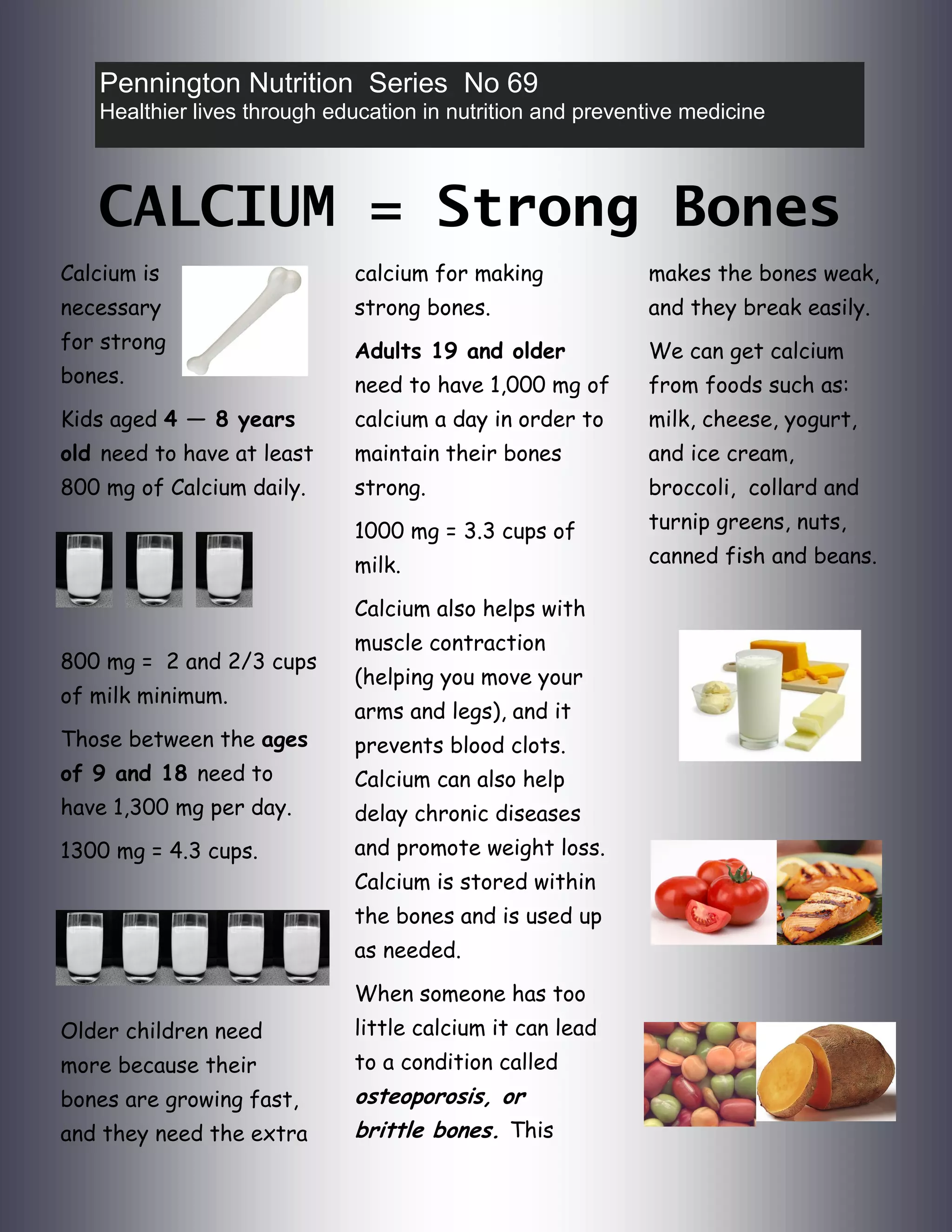 What kids need to know about calcium. | PDF
