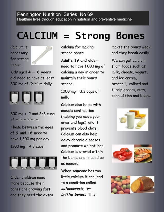 What kids need to know about calcium. | PDF