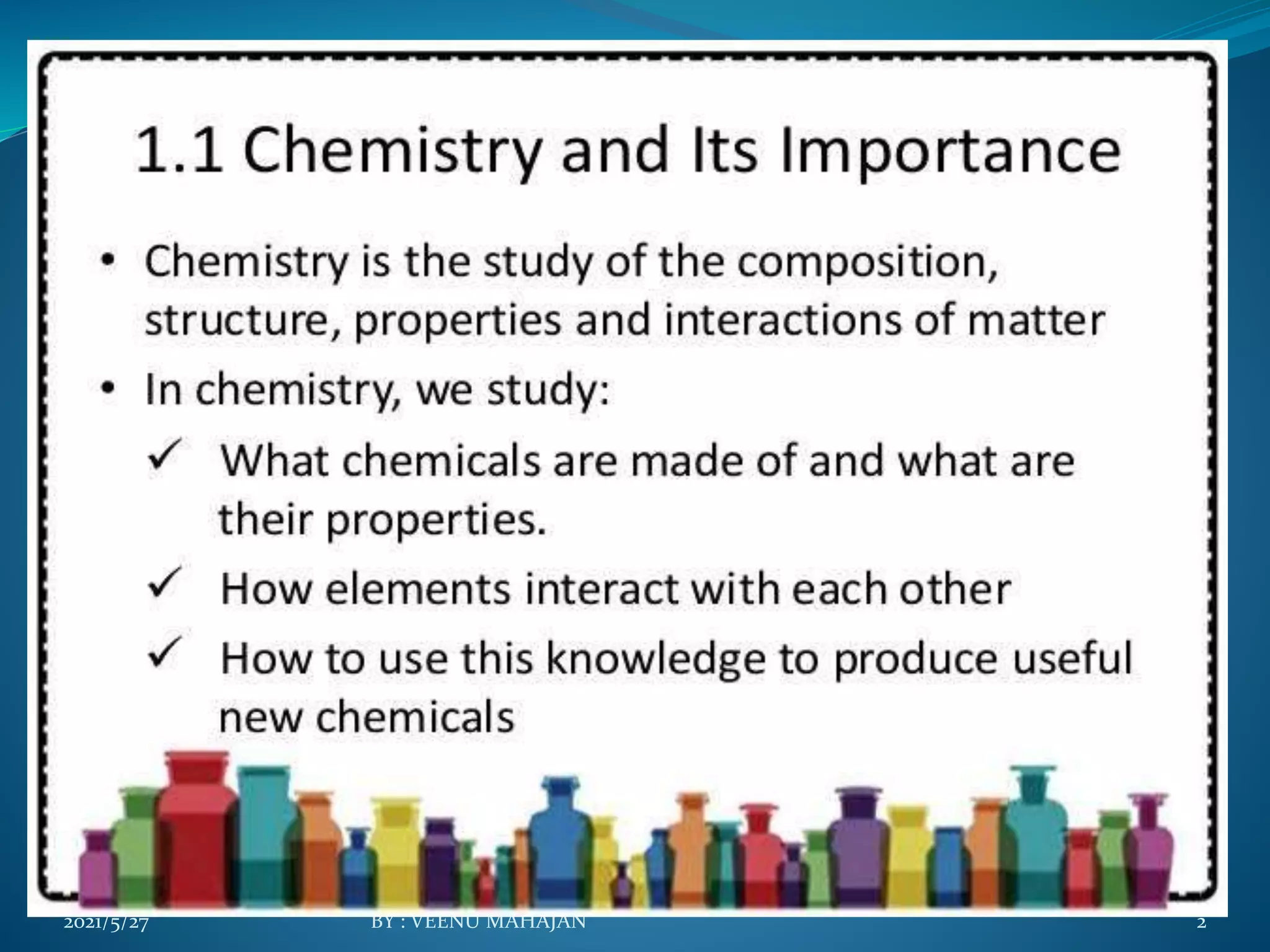 Importance of chemistry chm 11 | PPTX