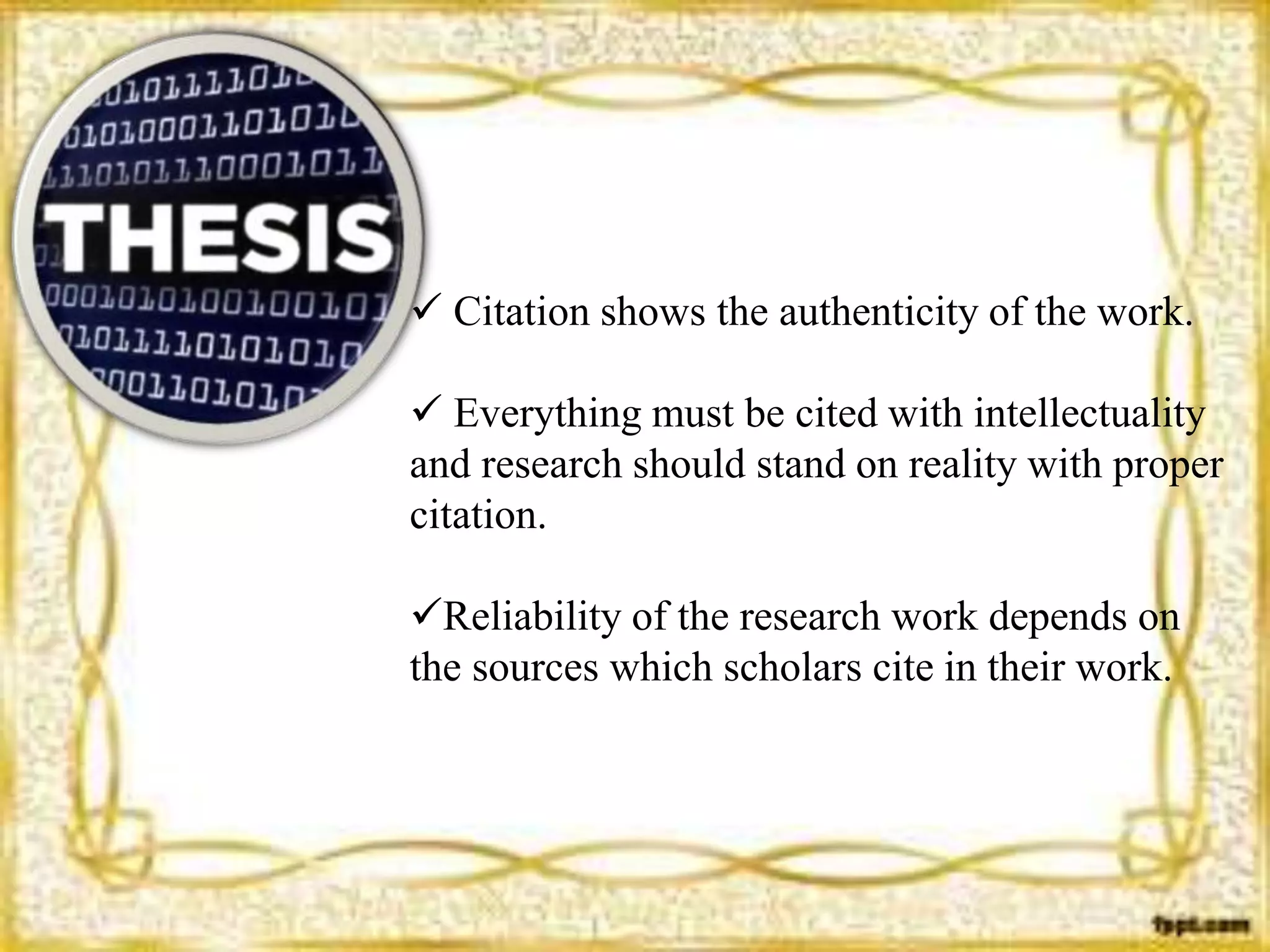 The importance of citation | PPTX