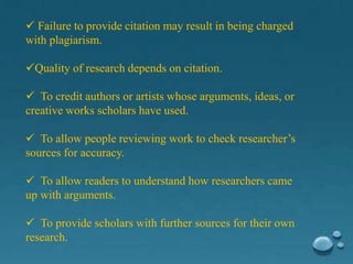 The importance of citation | PPTX