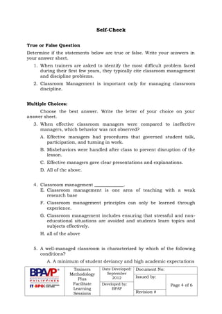 Importance of Classroom Management | PDF