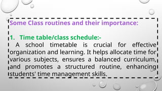 Importance of Classroom routine and Structuring.pptx | Homework and ...