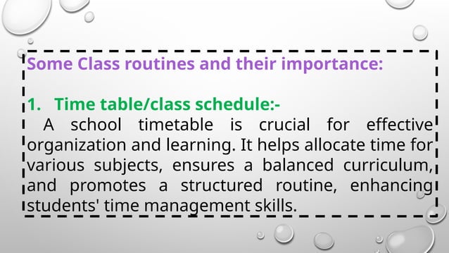 Importance of Classroom routine and Structuring.pptx | Homework and ...