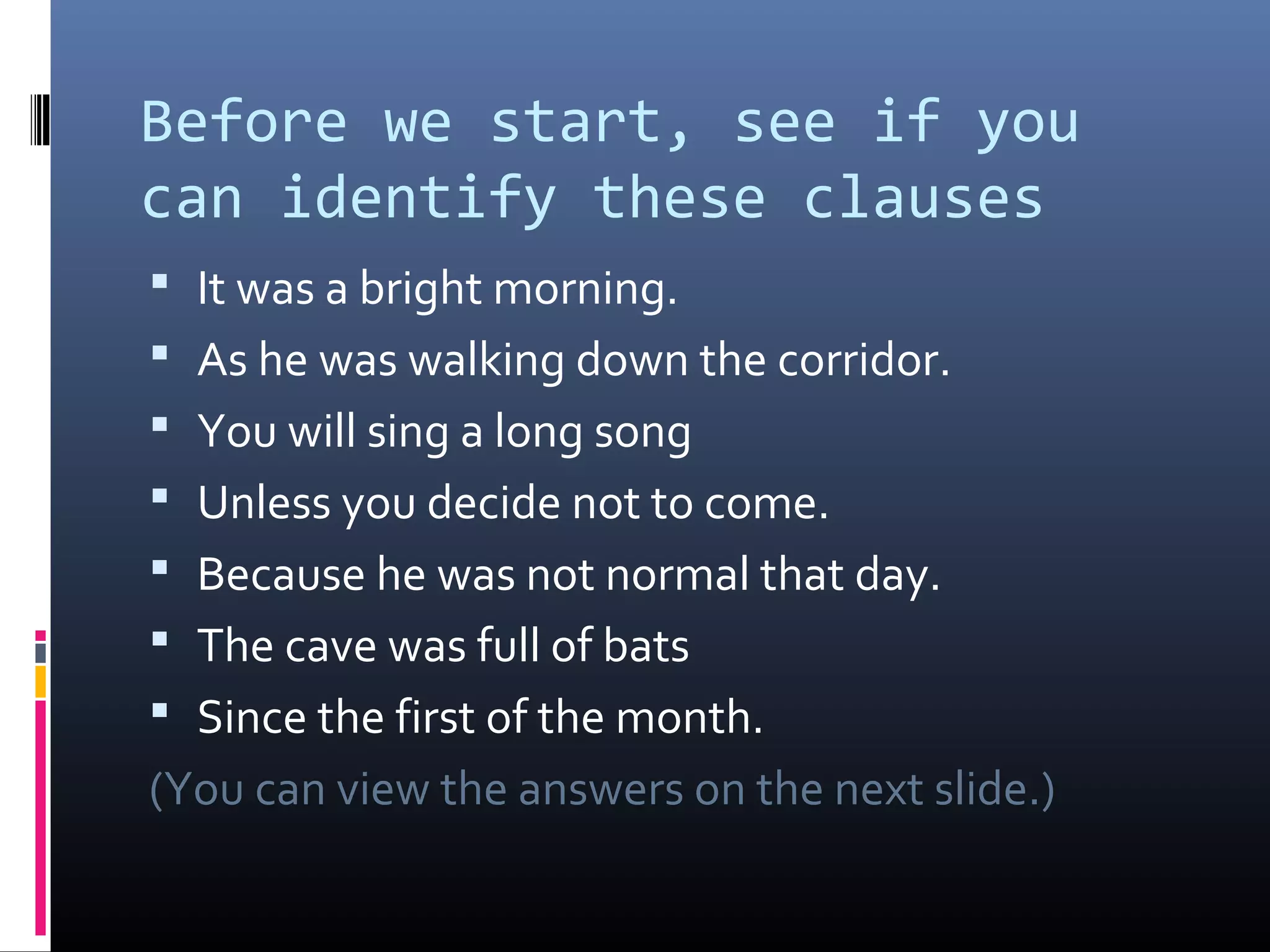 Importance of clause | PPT