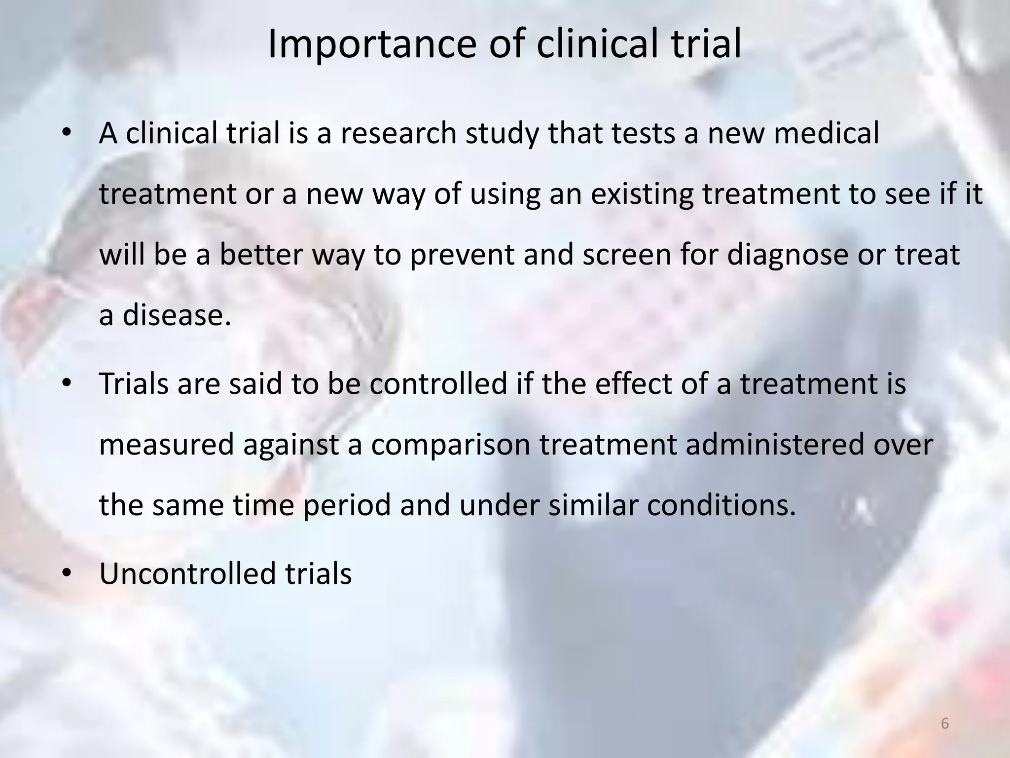 Importance of clinical trials | PPTX