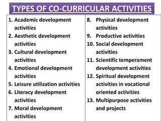 CO CURRICULAR ACTIVITIES | PPTX