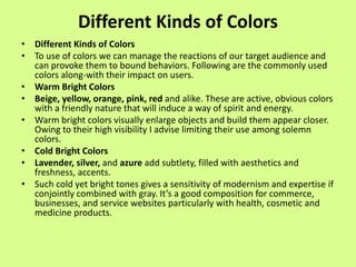 Importance of color in creation to the design | PPT