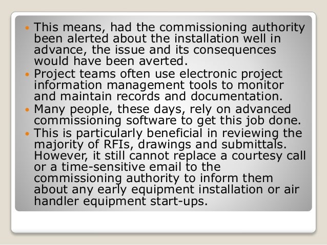 Importance of Communication during the Commissioning Phase | PPT