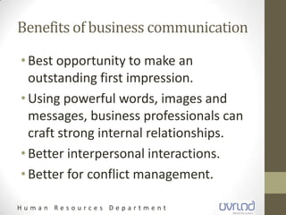 Importance of communication in business | PPTX