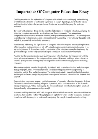 Importance Of Computer Education Essay.pdf