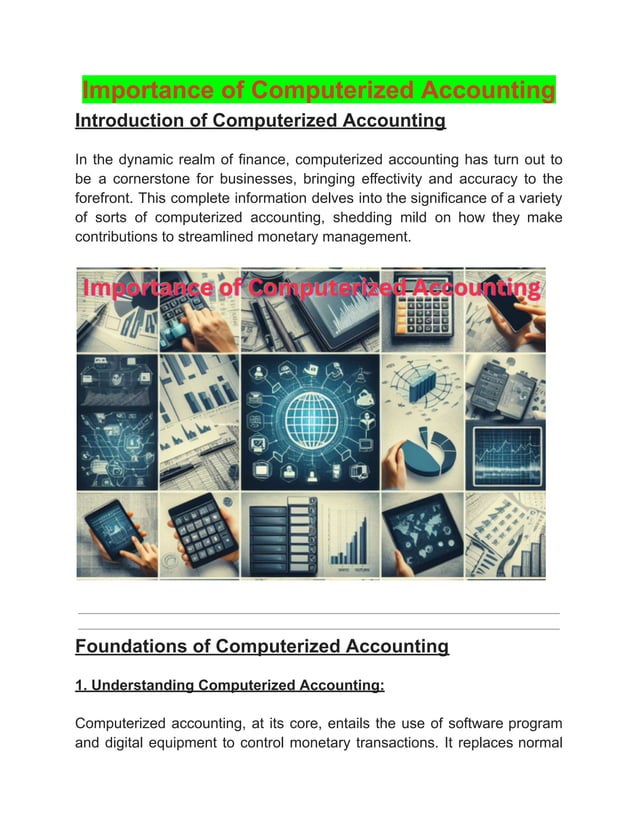 Importance of Computerized Accounting.pdf | Databases | Computer Software and Applications