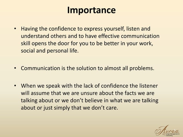 Importance of Confidence in Communication.pptx | Family and Relationships