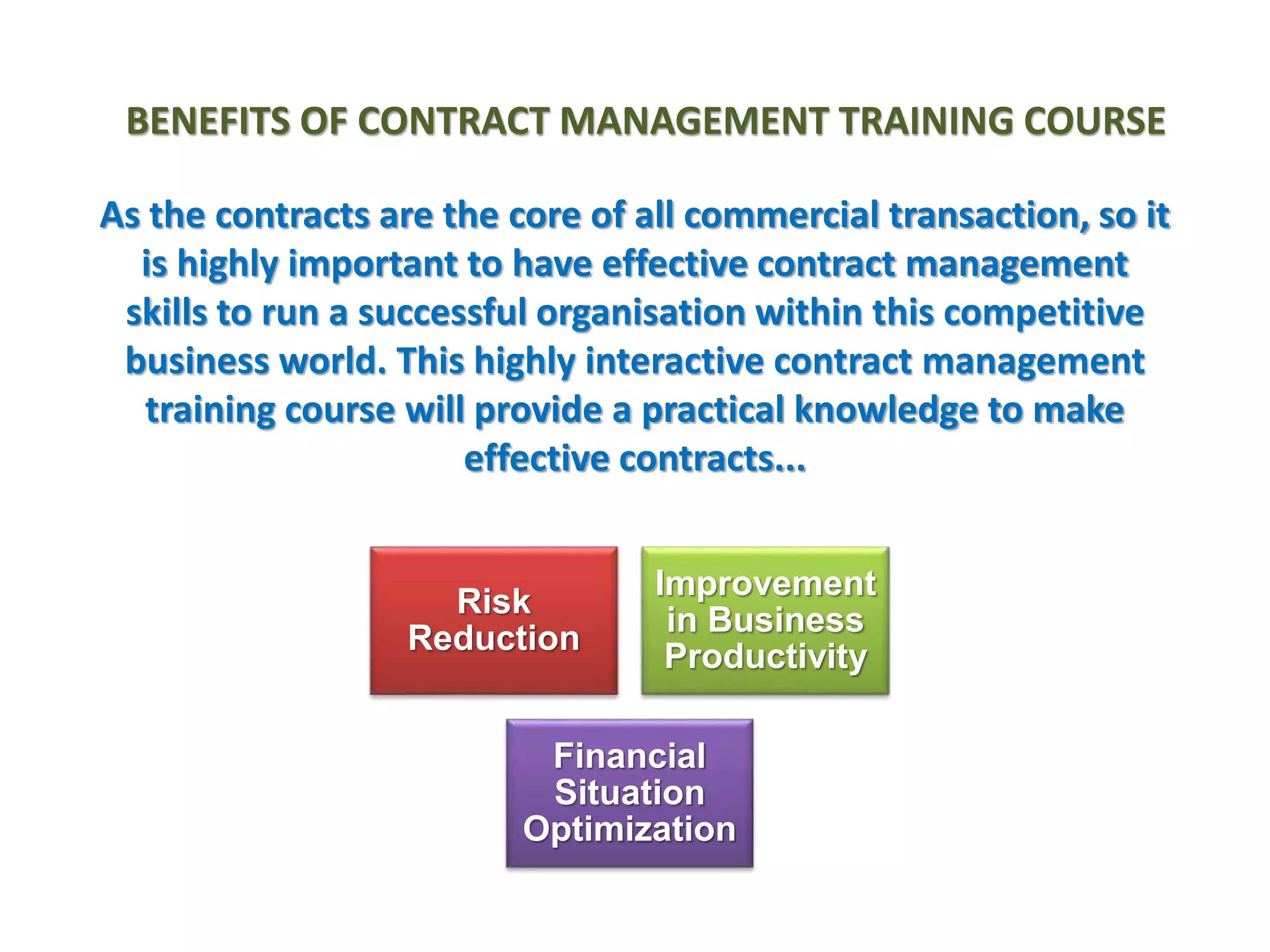 Importance of Contract Management Training Courses | PPTX