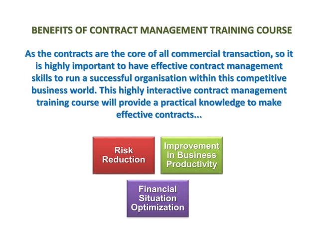 Importance of Contract Management Training Courses | PPT