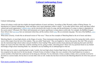 Importance Of Culture In Anthropology | PDF
