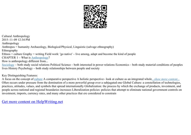 Importance Of Culture In Anthropology | PPT Importance Of Culture In Anthropology | PPT
