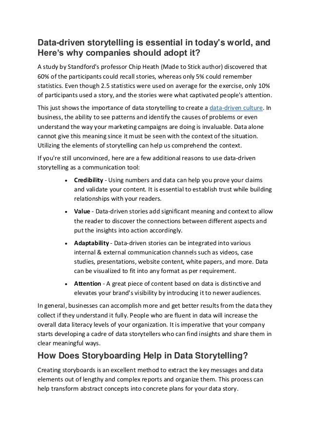 Importance of Data-Driven Storytelling Data Analysis & Visual Narratives.pdf | Information ...