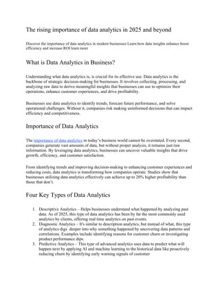 The rising importance of data analytics in 2025 and beyond | DOCX