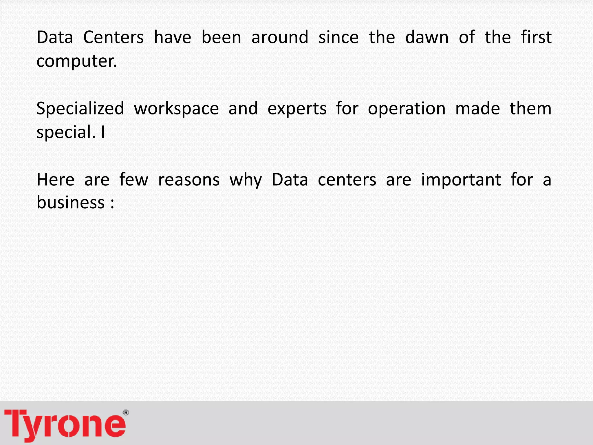 Importance of data centers | PPTX