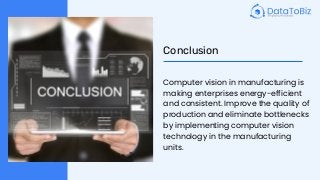 Use Cases For Computer Vision In Manufacturing | PPT
