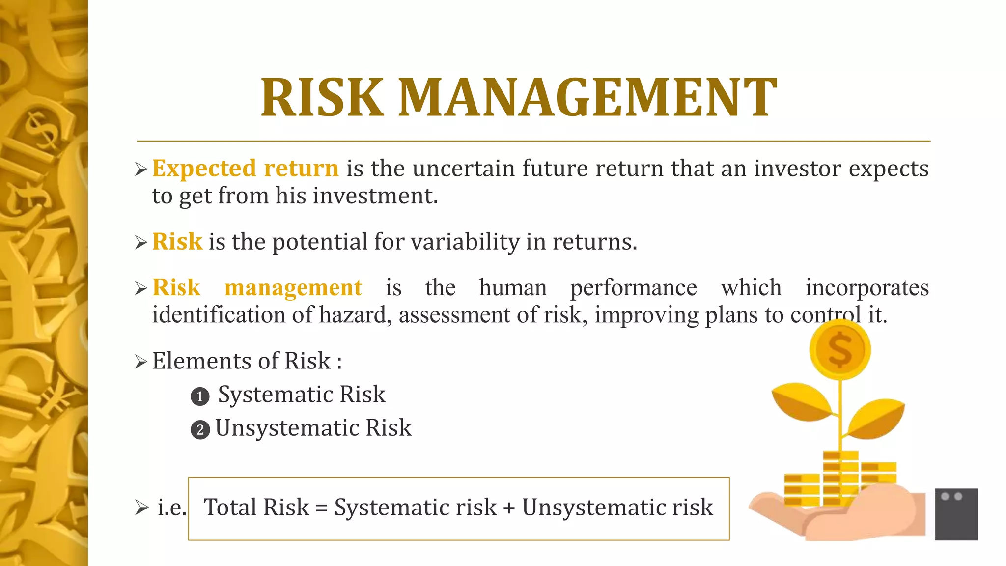 Importance of derivatives in risk management | PPTX