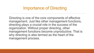 Importance of Directing – MIT School of Distance Education | PPT