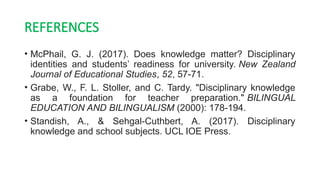 Importance of disciplinary knowledge to the students.pptx