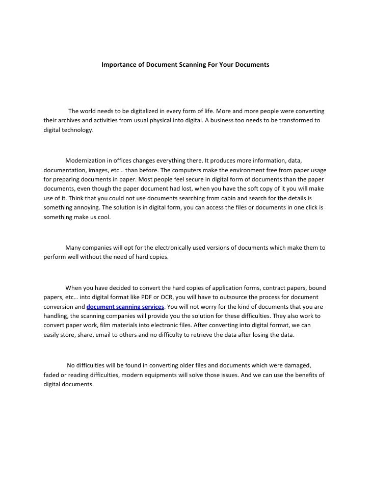 Importance Of Document Scanning For Your Documents Importance Of Document Scanning For Your Documents