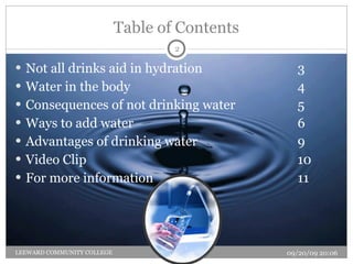 Importance Of Drinking Water 2ppt | PPT