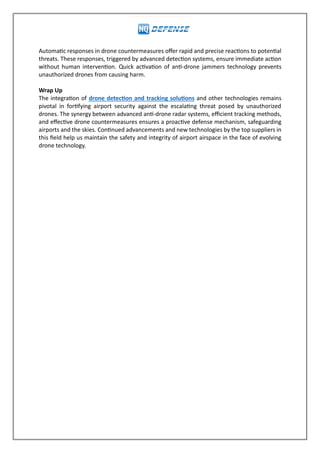 Importance of Drone Detection and Countermeasure in Airports | PDF