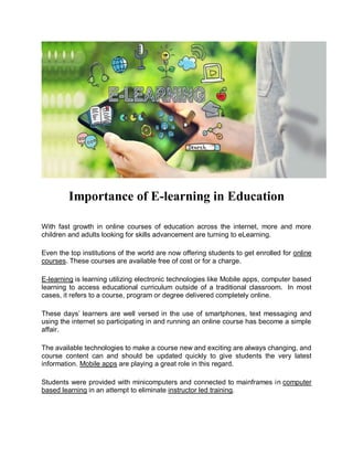 Importance of E-learning in Education.pdf