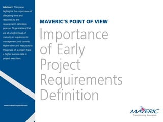 Importance of early project requirements definition | PPT