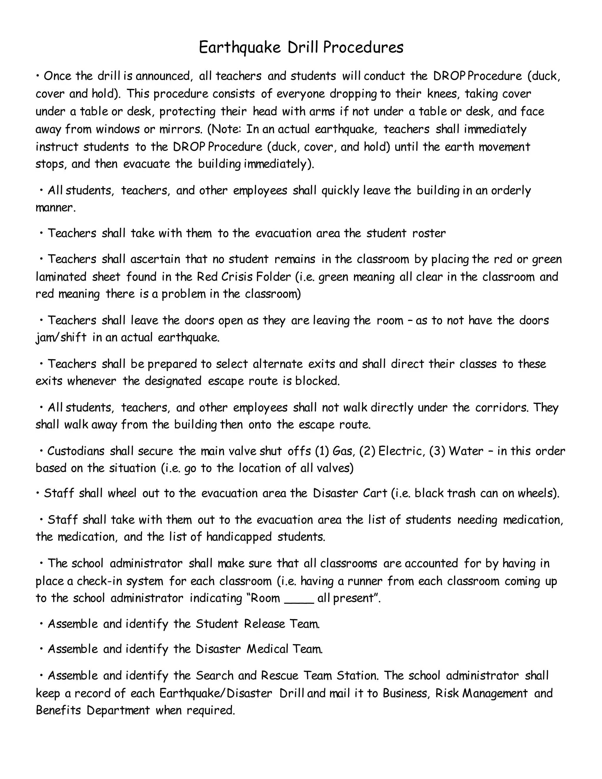 Importance of earthquake drills | DOCX