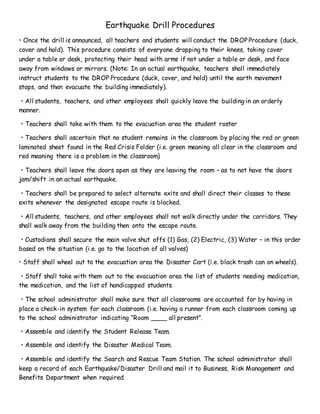 Importance of earthquake drills | DOCX