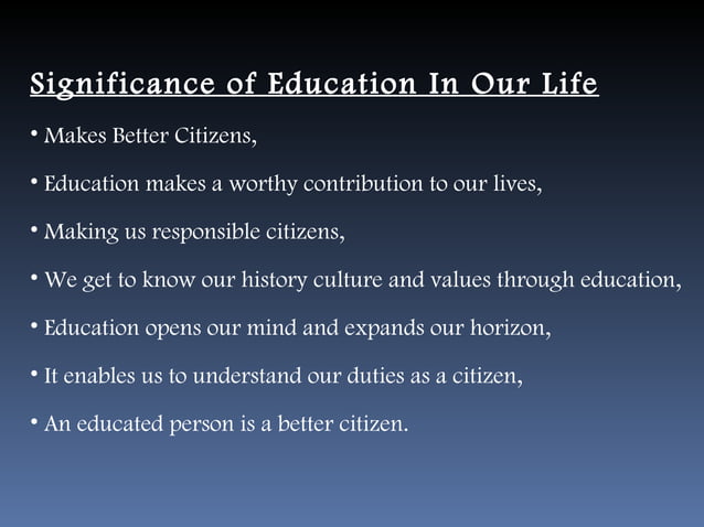 Importance of education | PPT | Education